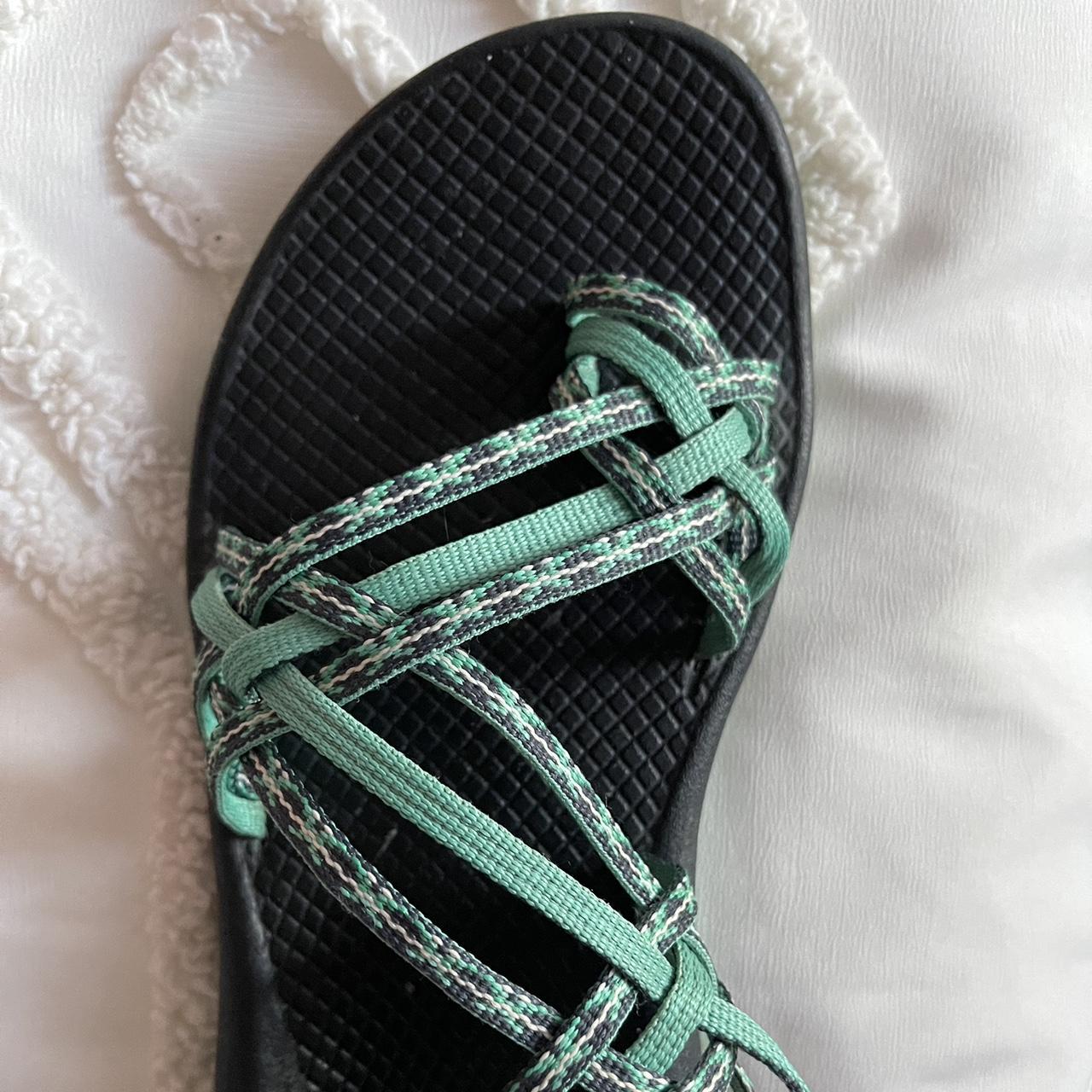 Chaco Women's Blue and Green Sandals | Depop
