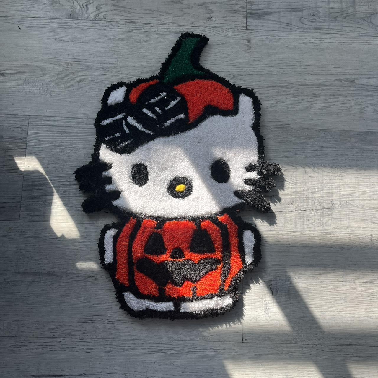 Hand tufted hello kitty rug! Halloween hello kitty... - Depop