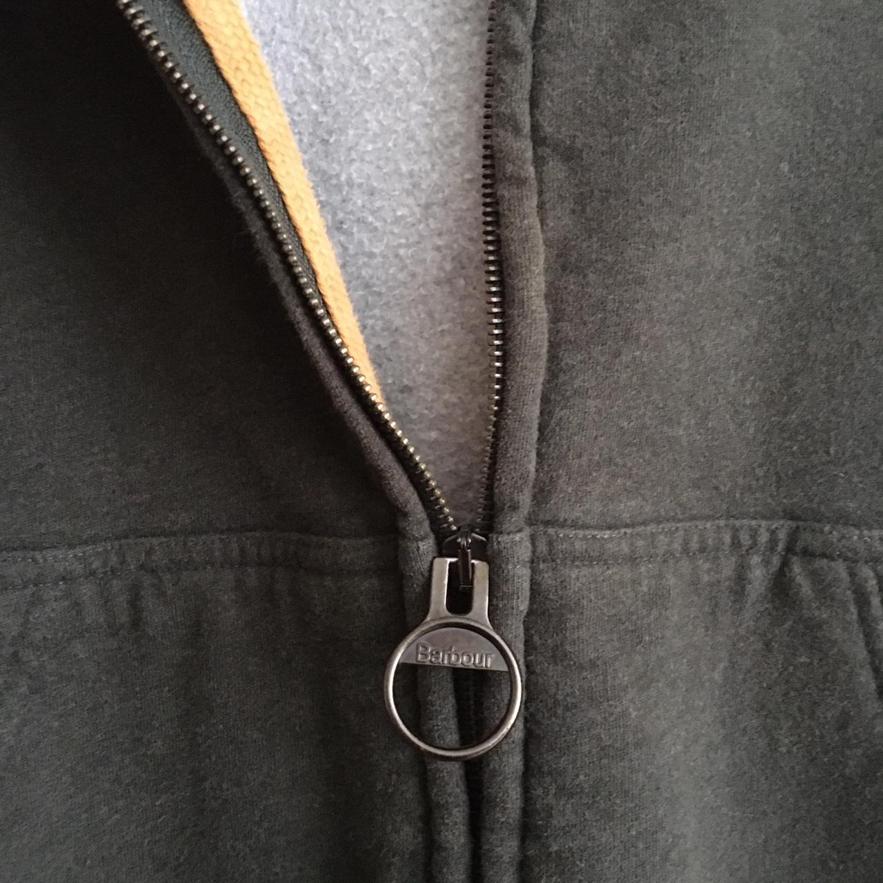 Men’s Barbour khaki green zipper, 100% cotton, v... - Depop