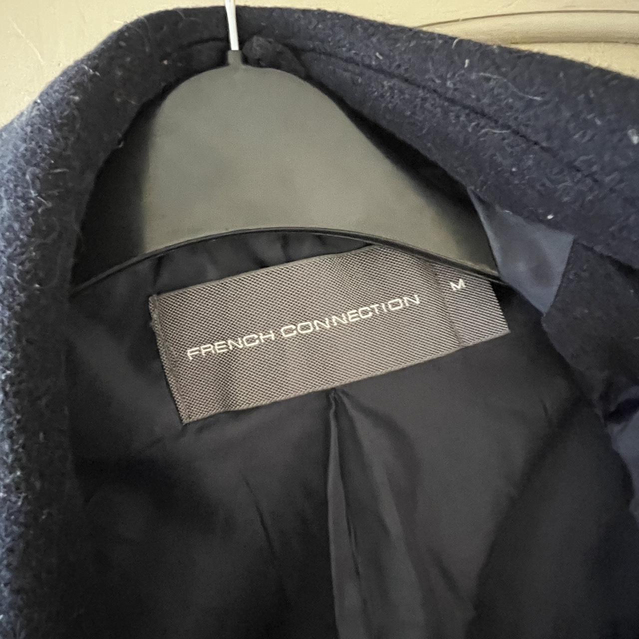 Navy men’s French Connection pea coat, size medium.... - Depop