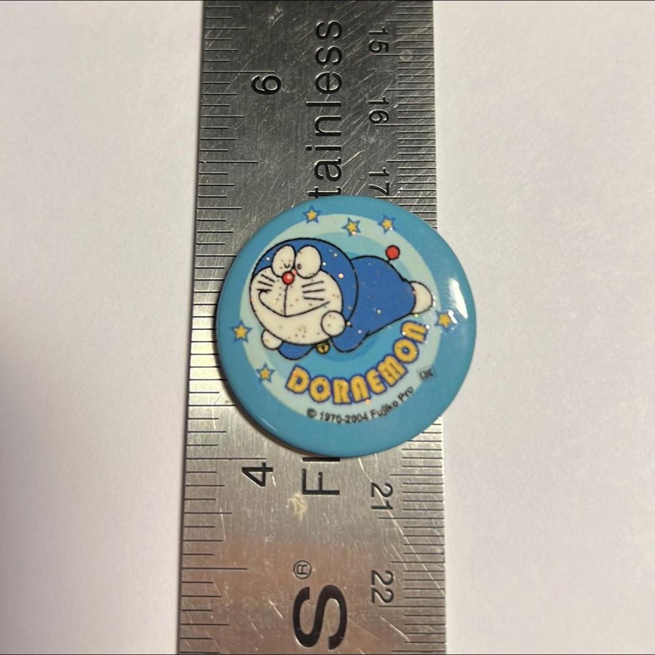 Cute doraemon round metal button pin brooch Adorable... - Depop