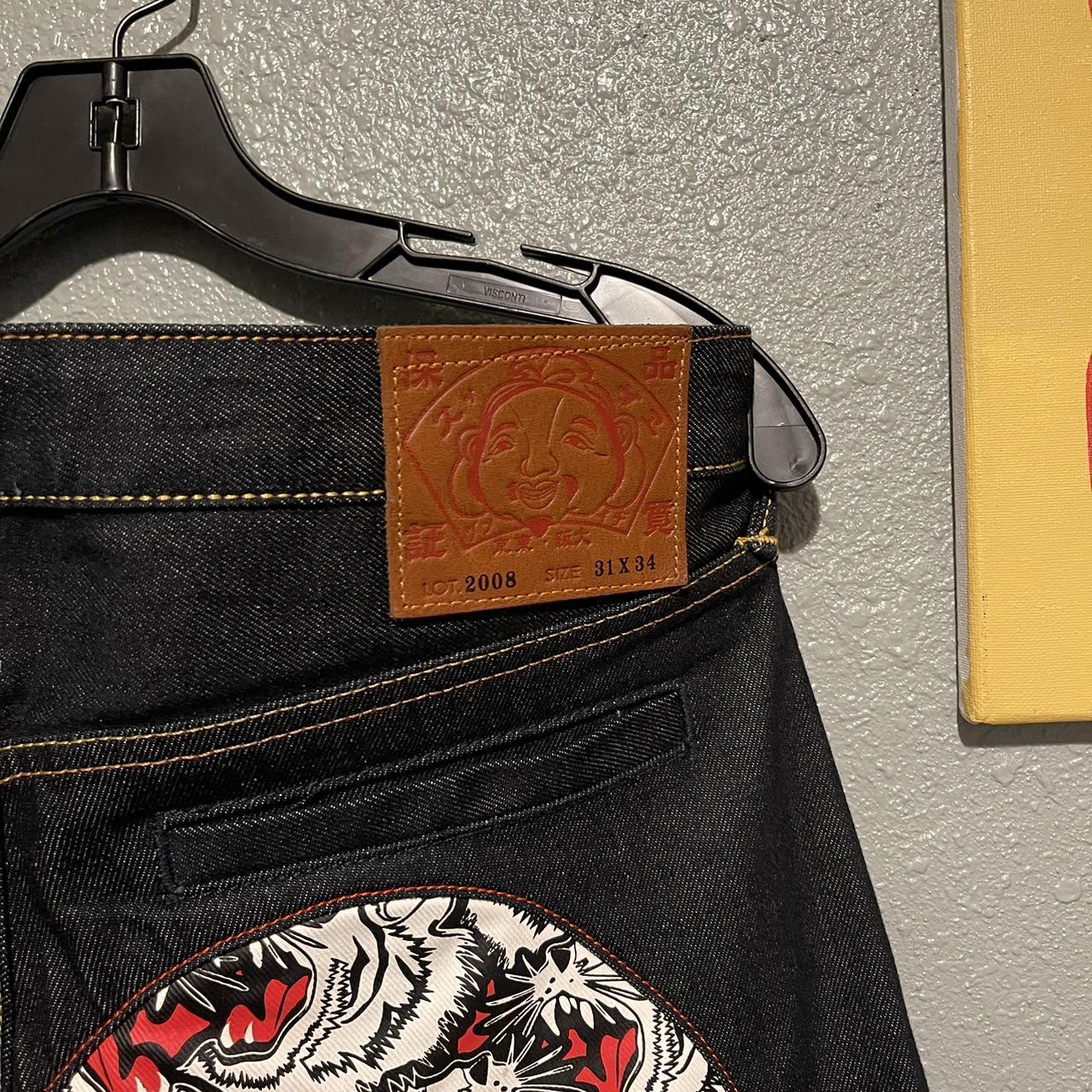 Evisu pants worn once . 100% authentic Size 31x34... - Depop