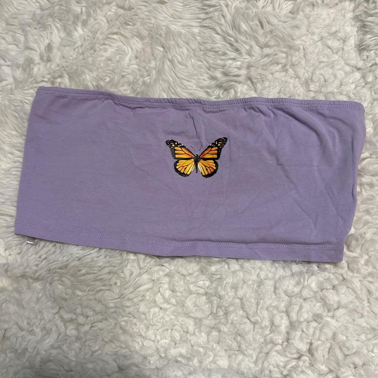 Shein butterfly bandeau tube top 🦋 Size medium The... - Depop