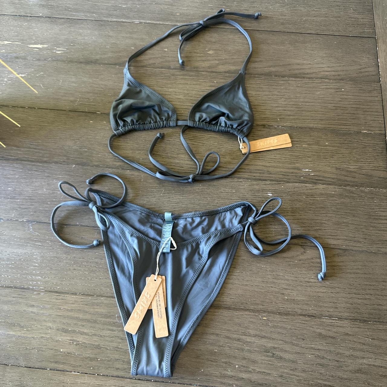 Skims brand new with tags gun metal two piece swim... - Depop