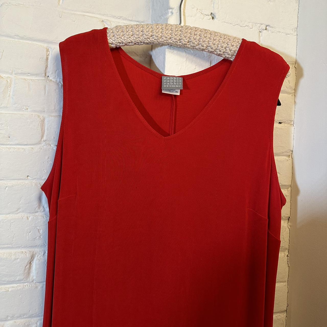 1990s Rabbit Rabbit Rabbit Designs Red Slinky Dress.... - Depop