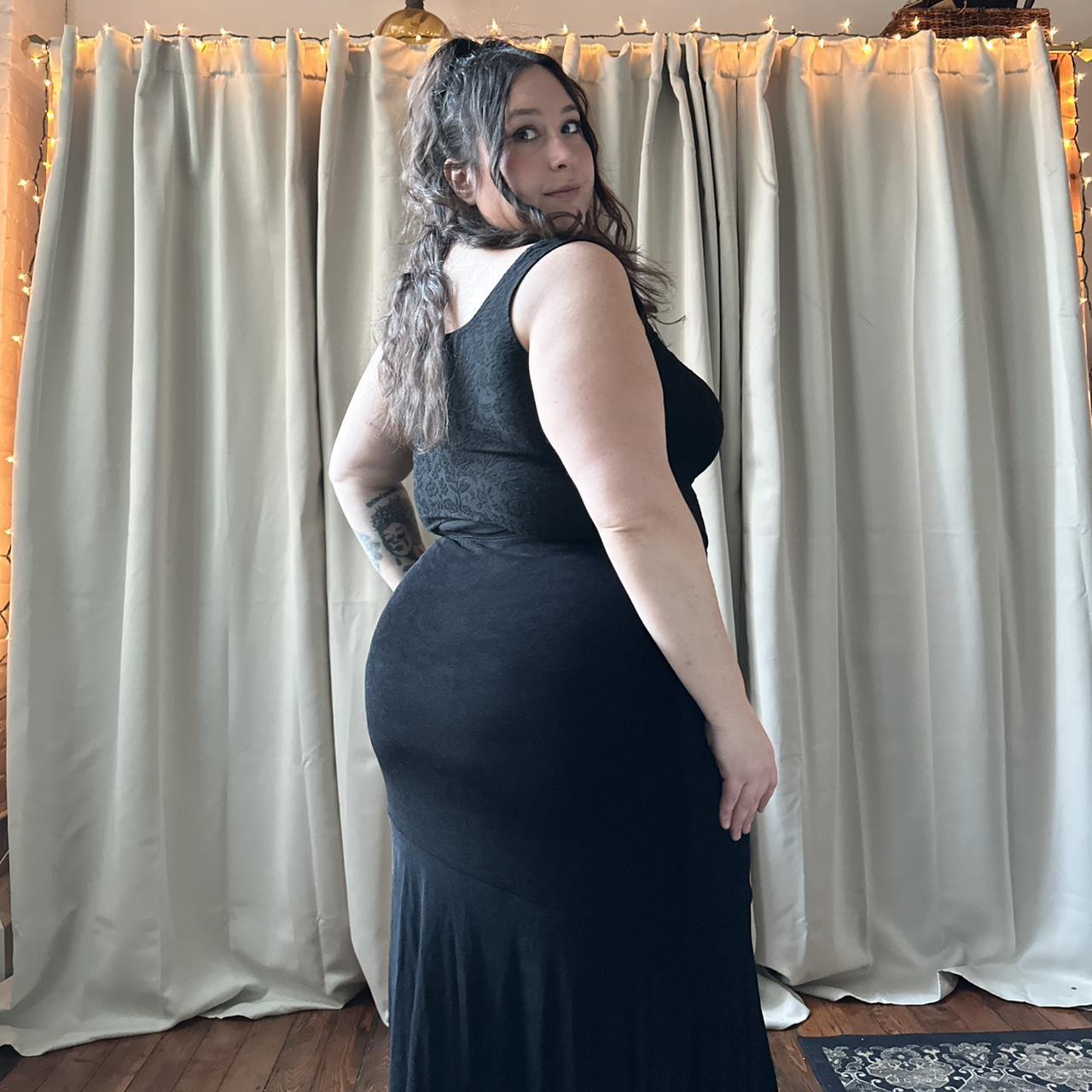 2000s Sybelle Black Slinky Midi Dress. Mermaid Fit.... | Depop