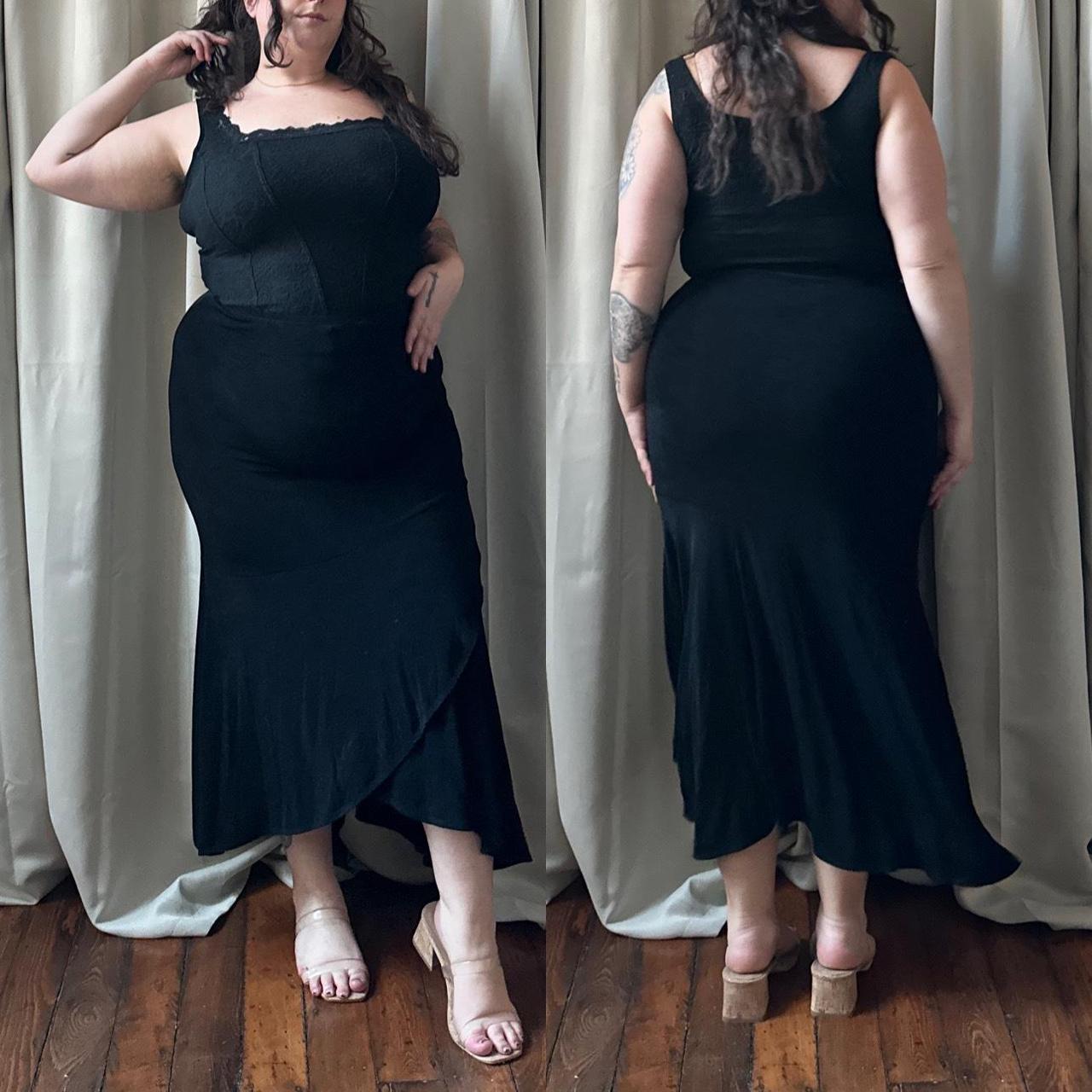 2000s Sybelle Black Slinky Midi Dress. Mermaid Fit.... | Depop