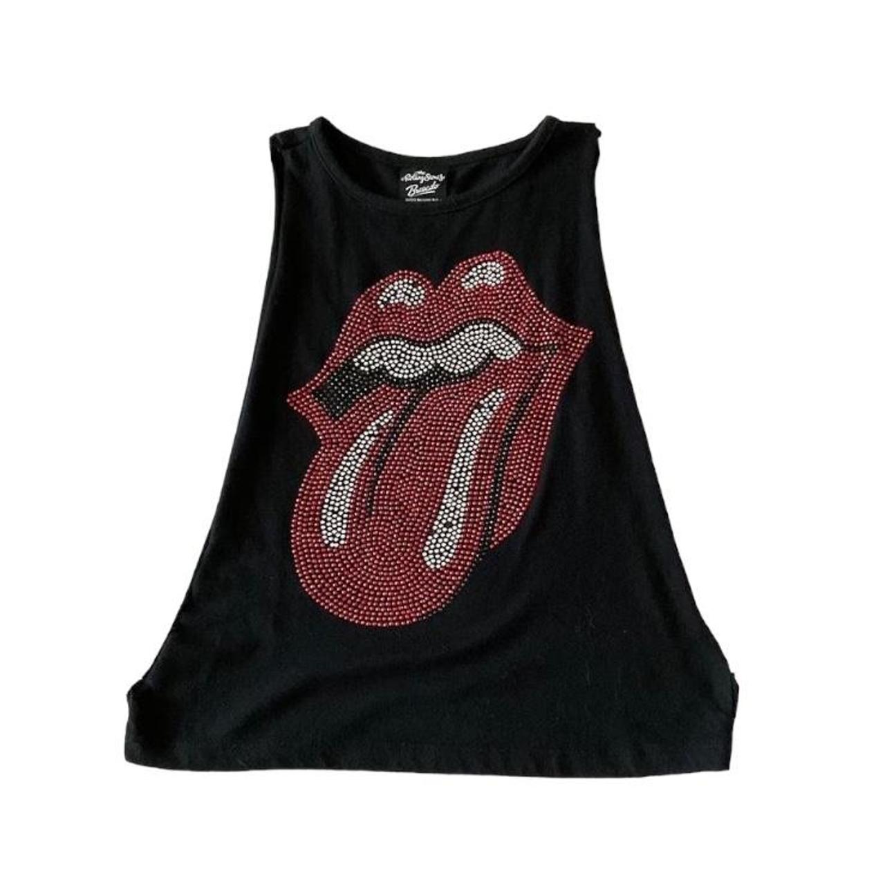 Rolling Stones Rhinestone Tank Top. Cut by me. Def... - Depop
