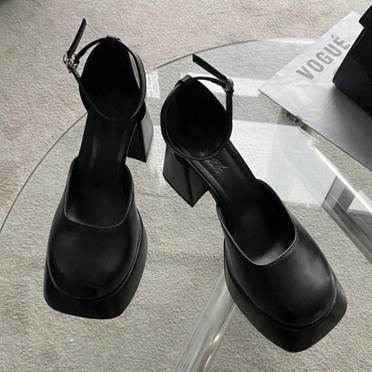 black platforms with chunky heel. only worn once,... - Depop