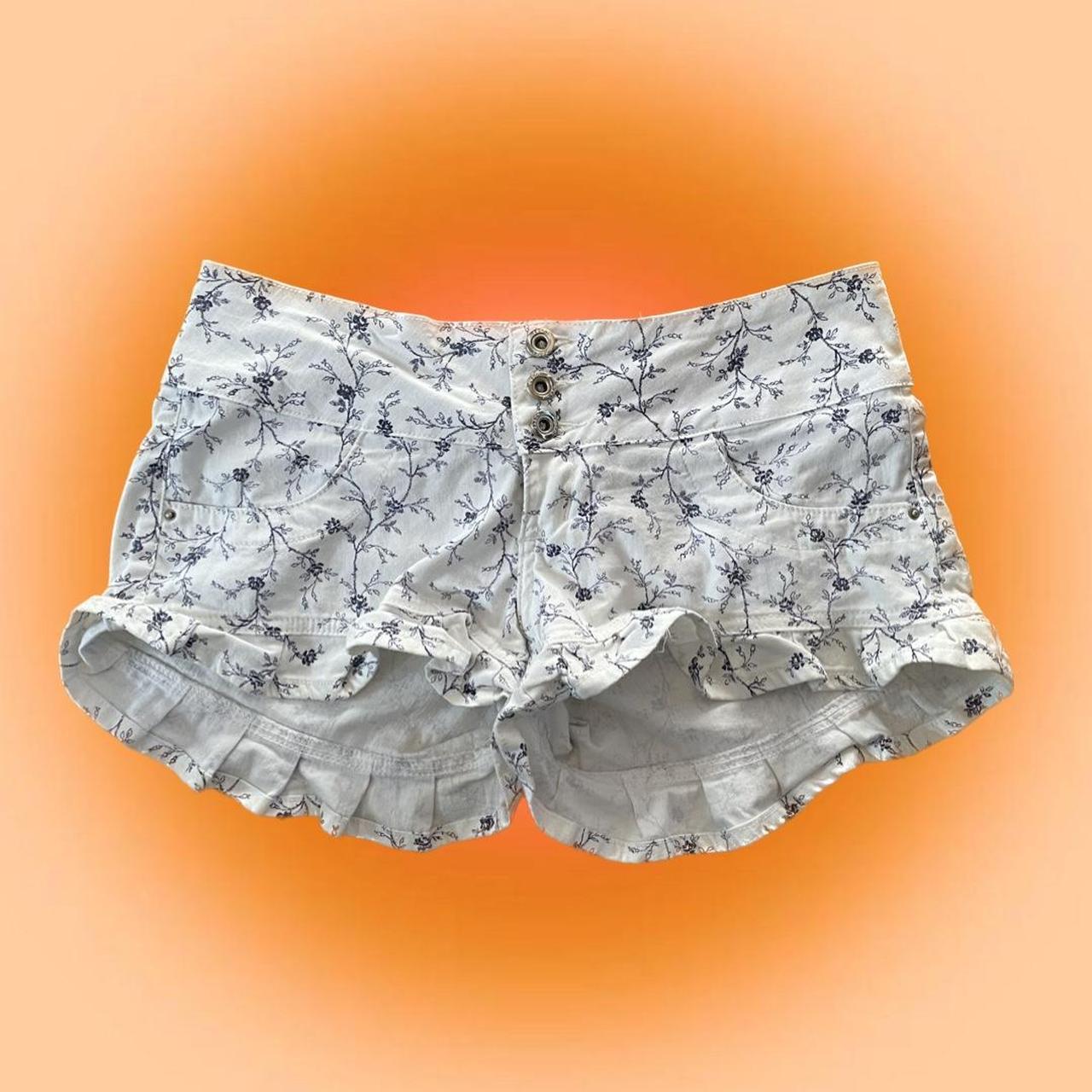 Floral mini y2k booty shorts Brand razor Super... | Depop