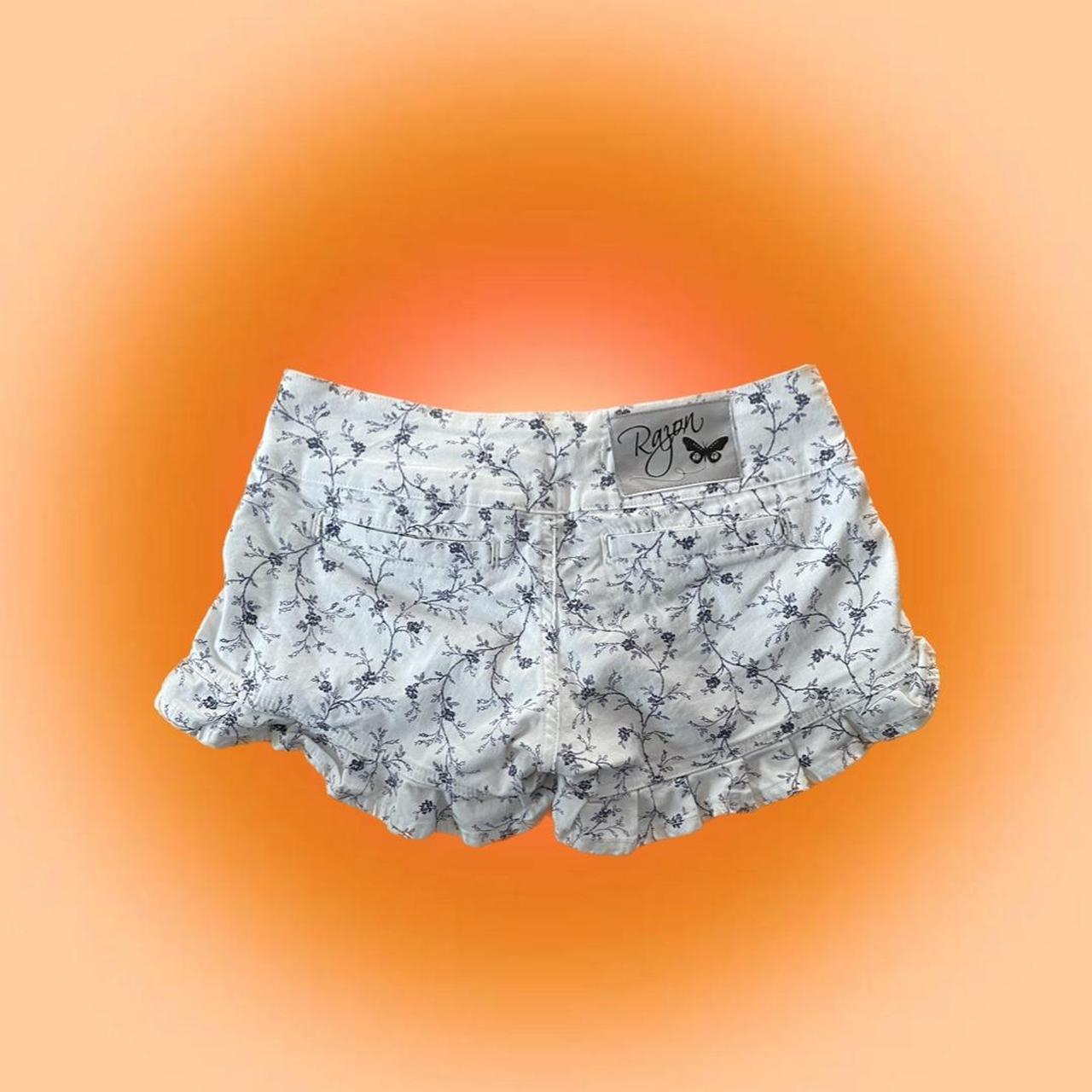 Floral mini y2k booty shorts Brand razor Super... | Depop