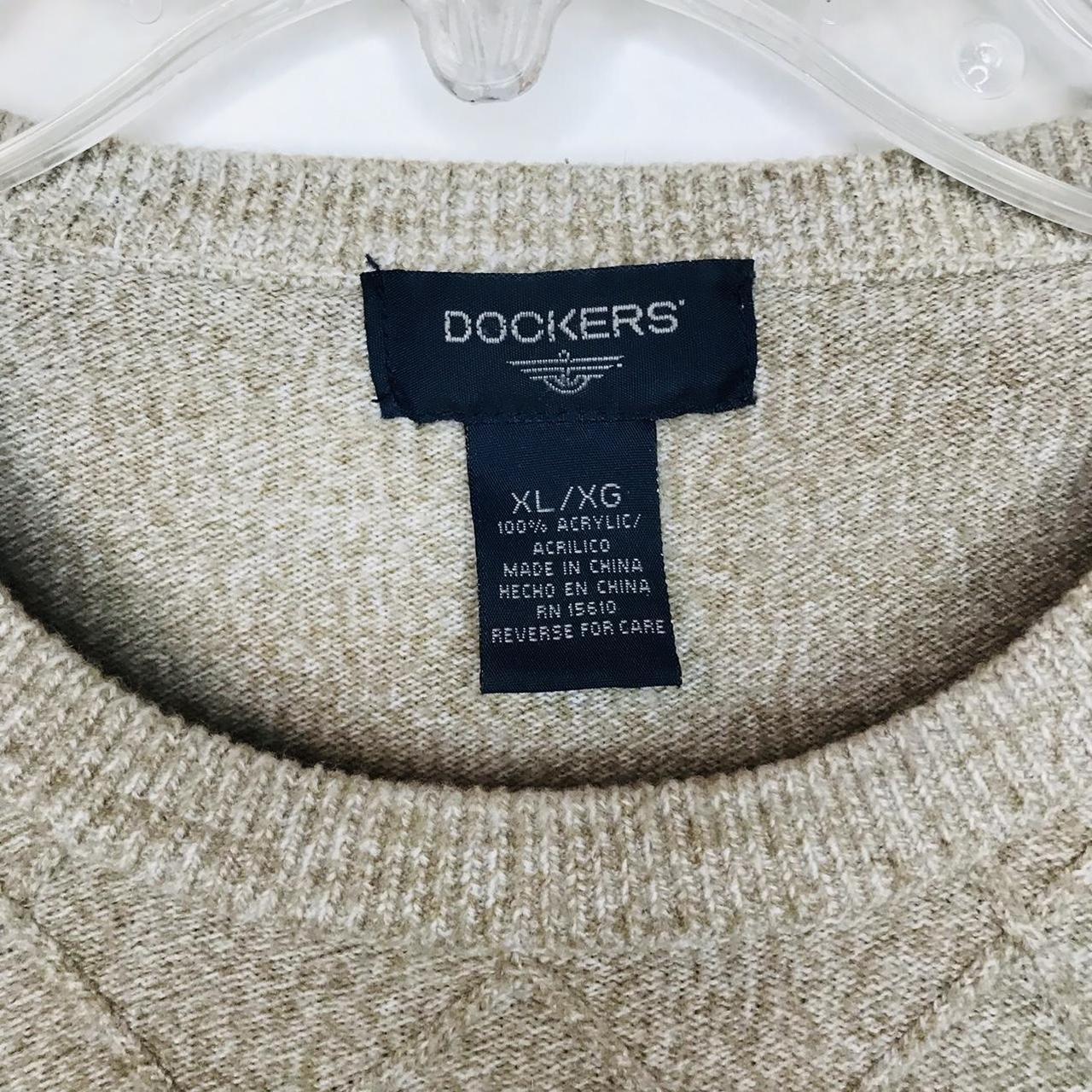 Vintage Dockers Oatmeal Cream Diamond Argyle... - Depop