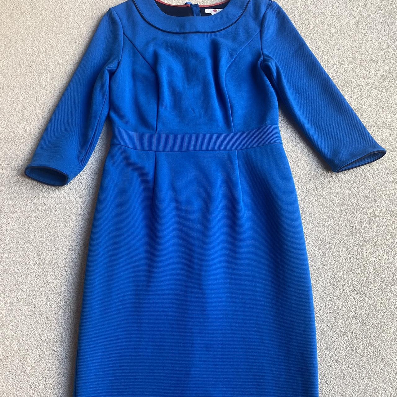 Boden Royal Blue Dress Size 8R/4R 3/4 length... - Depop