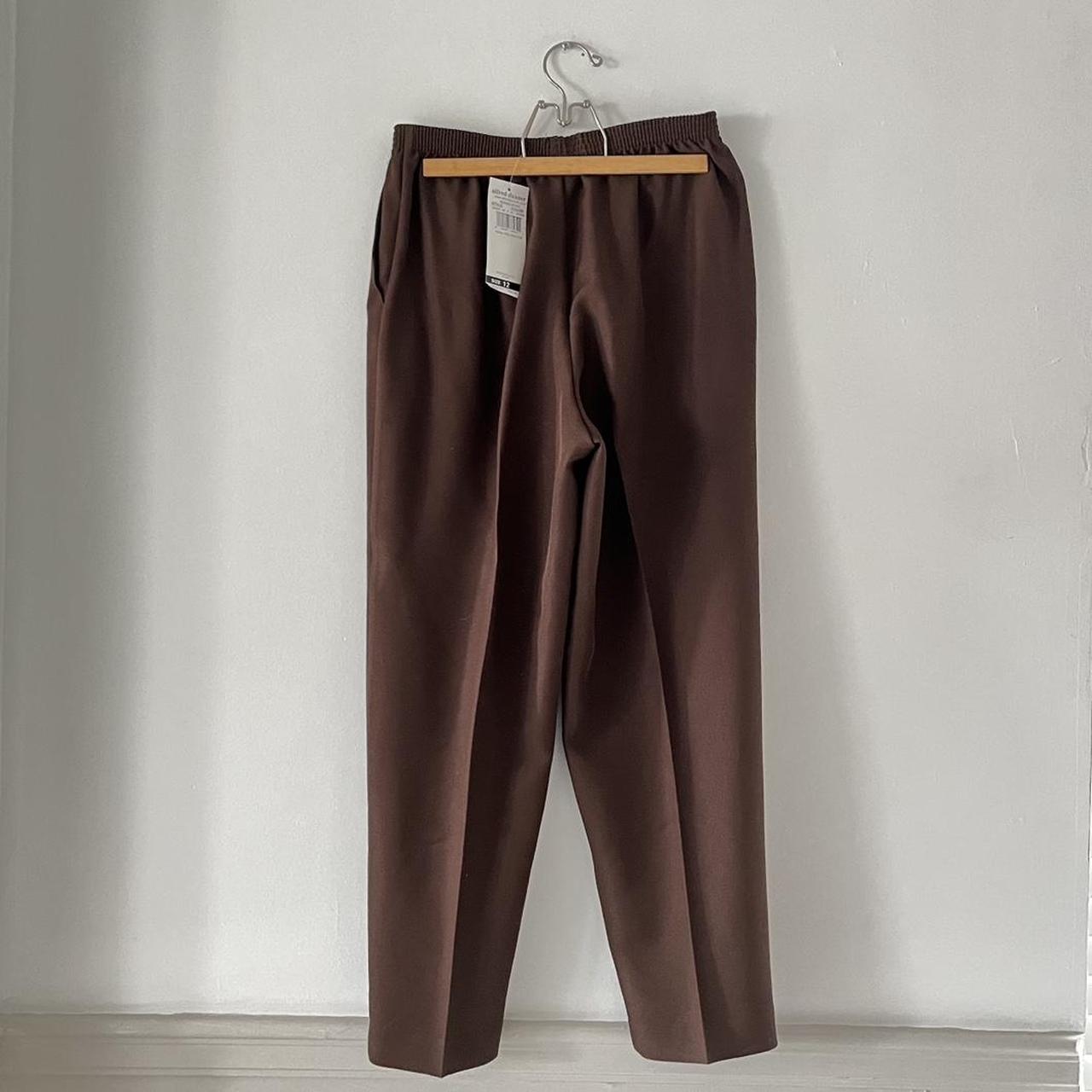 NEW ALFRED DUNNER BROWN SLACKS Stretchy elastic... - Depop