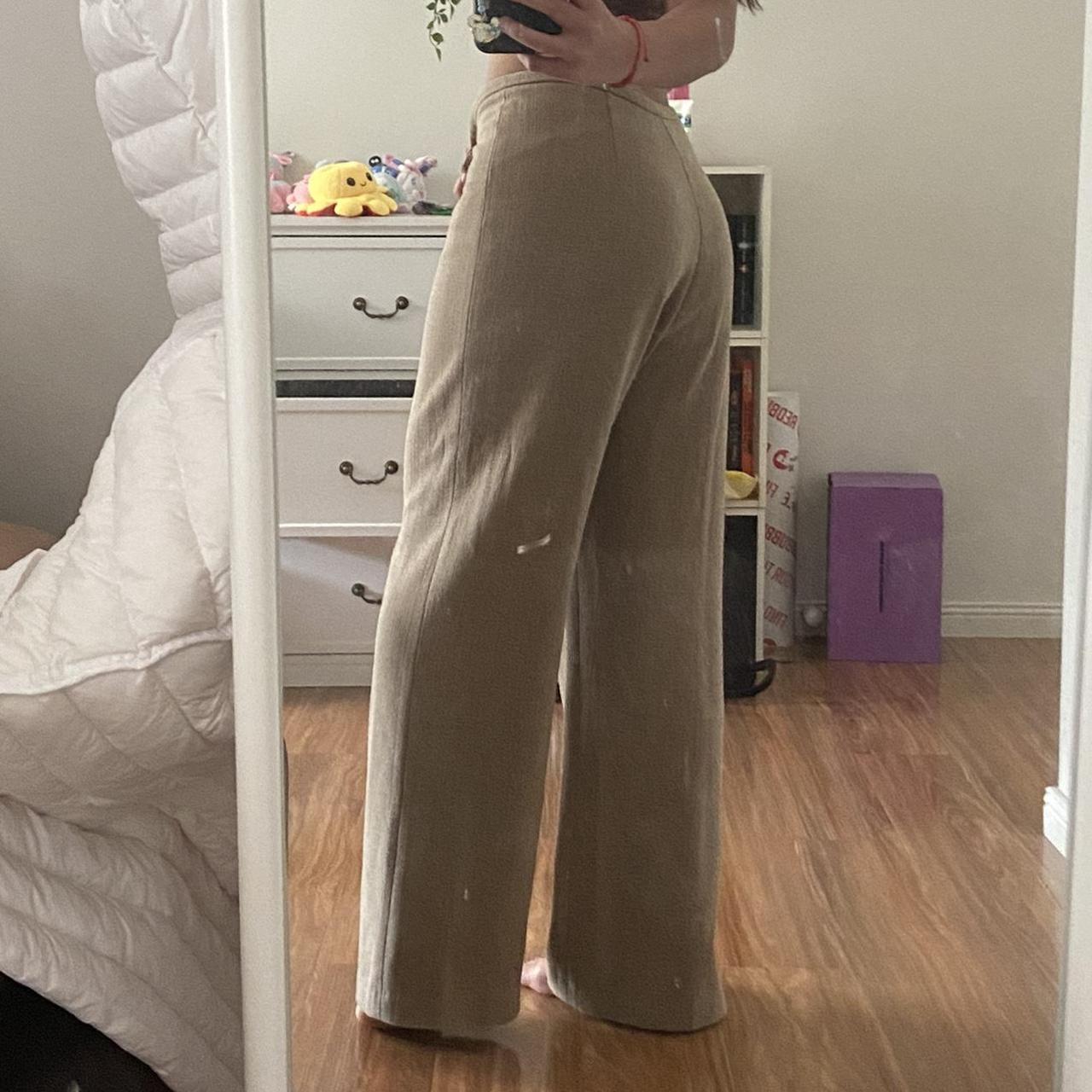 beige high rise dress pants perfect for the... - Depop