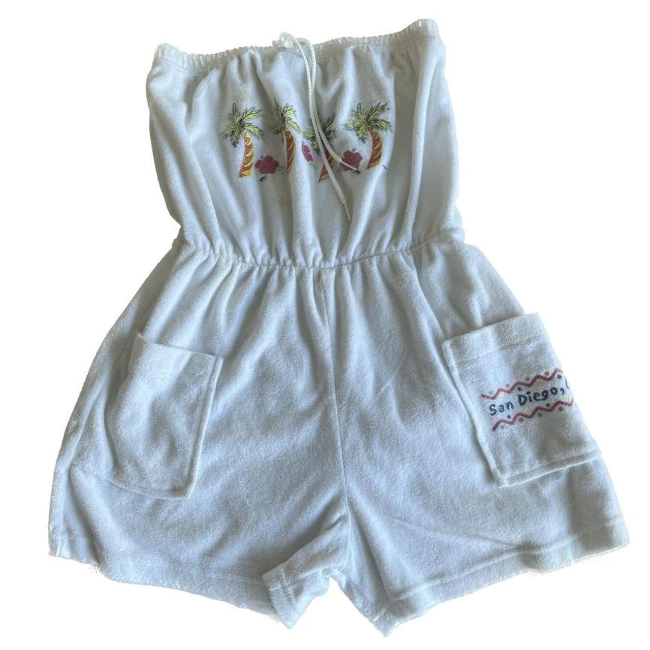 old school terry cloth San Diego, CA romper.... - Depop