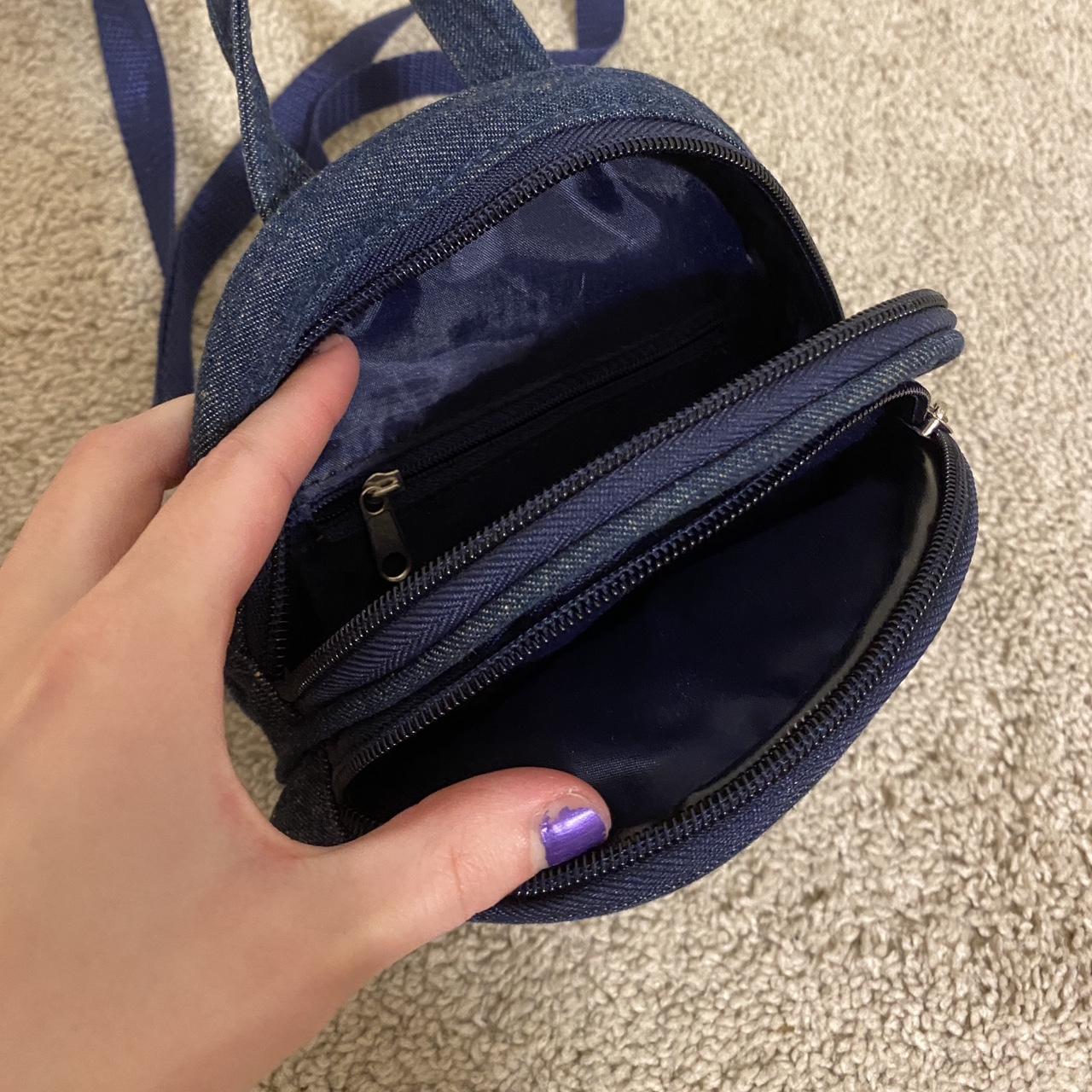 Super cute y2k mini denim backpack with flower and... - Depop