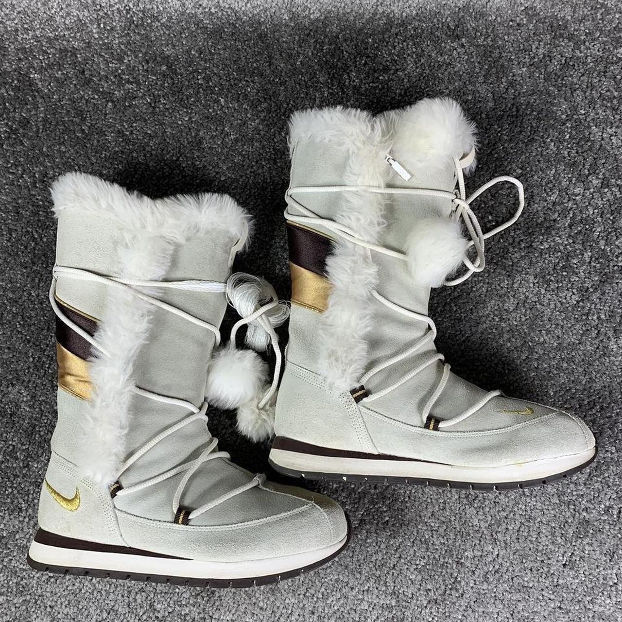Nike boots Early 2000s Winter Boots Y2K Fur Trim... - Depop