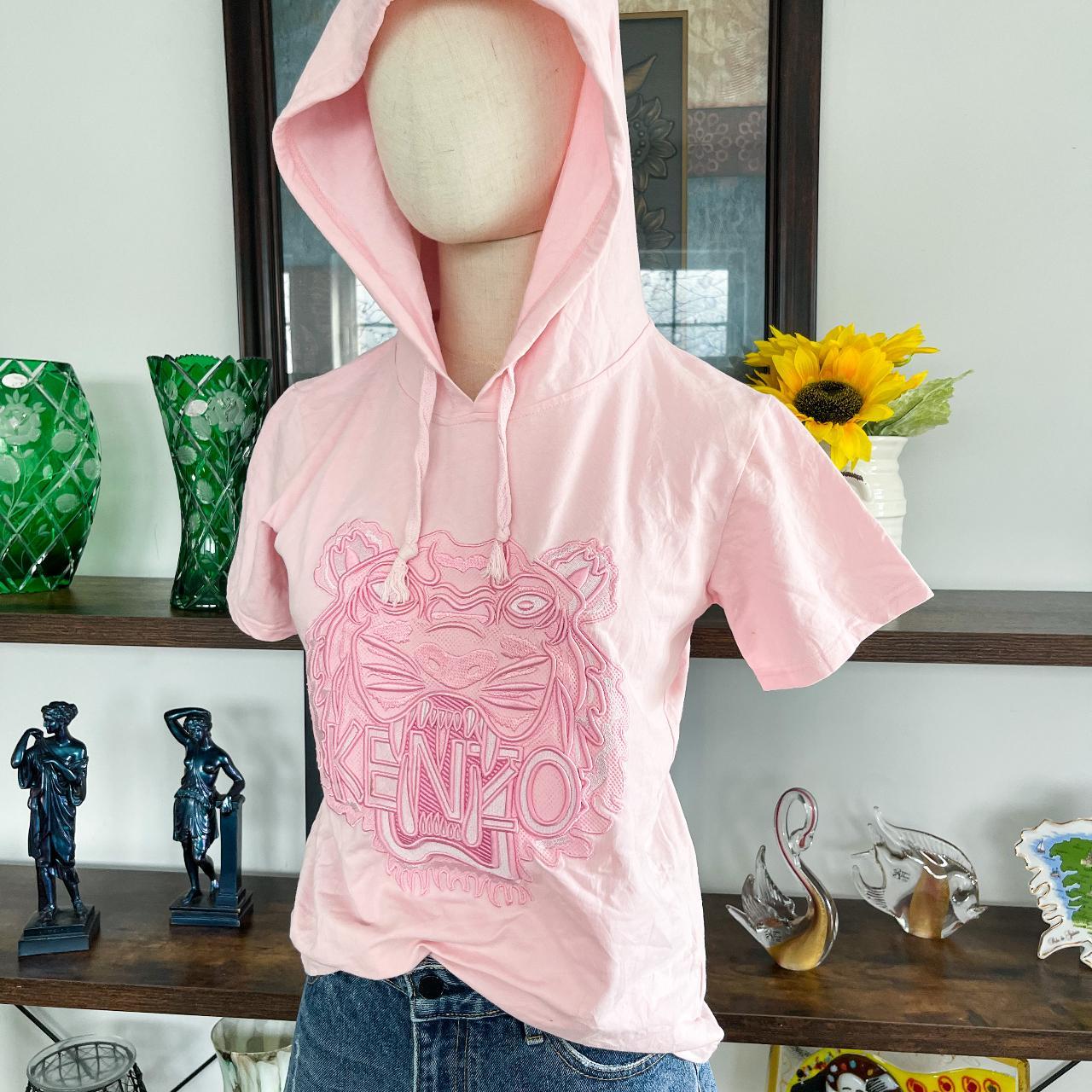 Pink Kenzo Shortsleeve Hoodie Size S No flaws - Depop