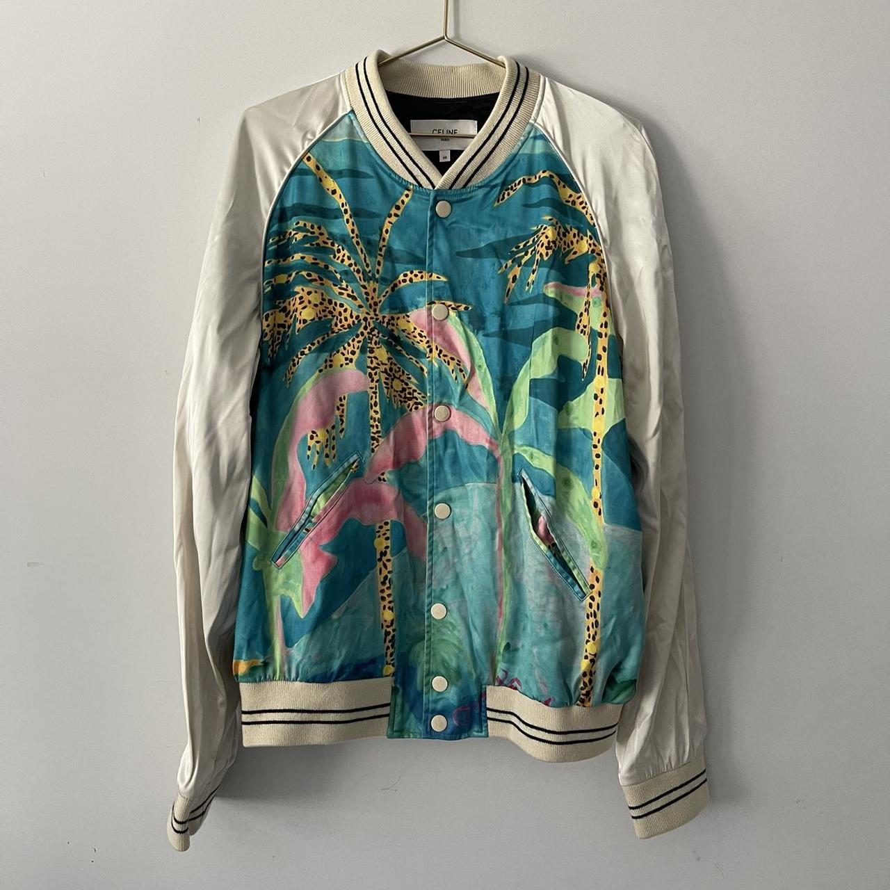 Celine Satin Varsity/Bomber Jacket - Depop