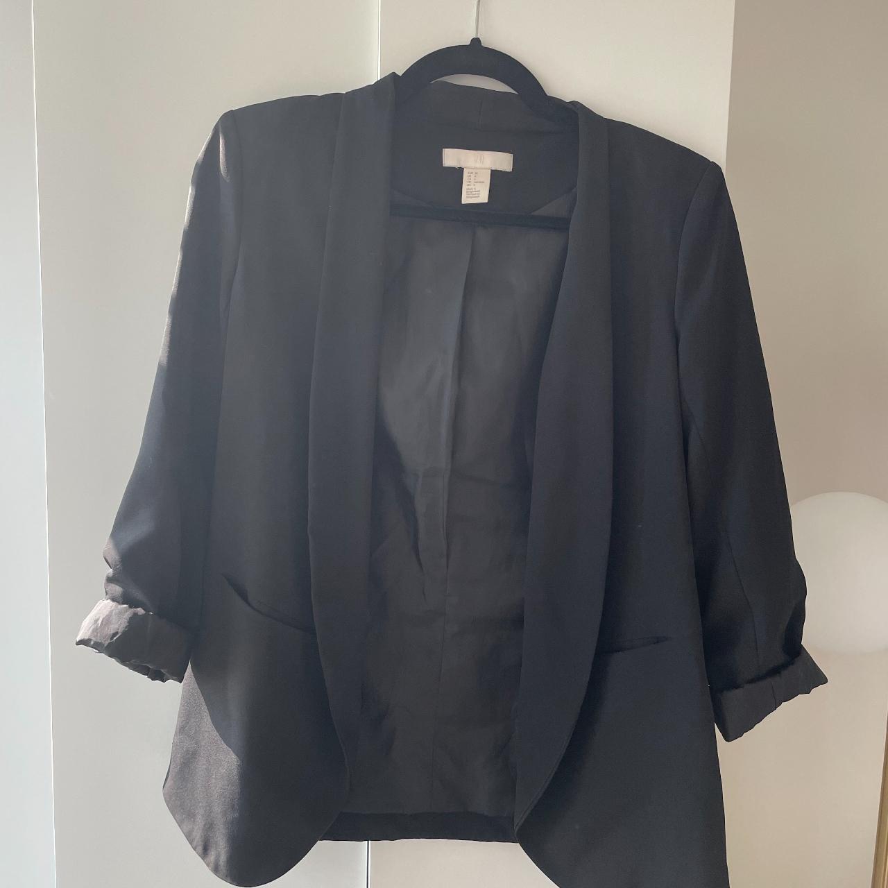 Relaxed H&M Blazer. Black, lightweight, comfortable... - Depop