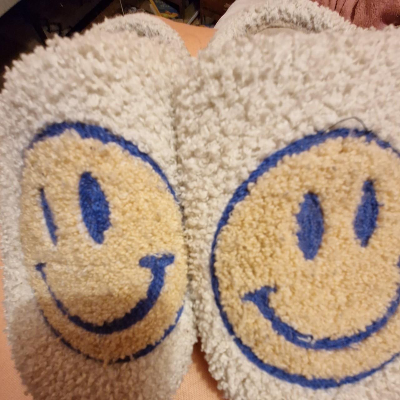 Soft and comfy smiley face slippers #slippers... | Depop