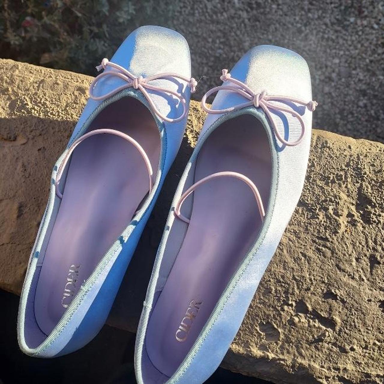 Brand new Cider flats Baby blue and lilac bow and... - Depop