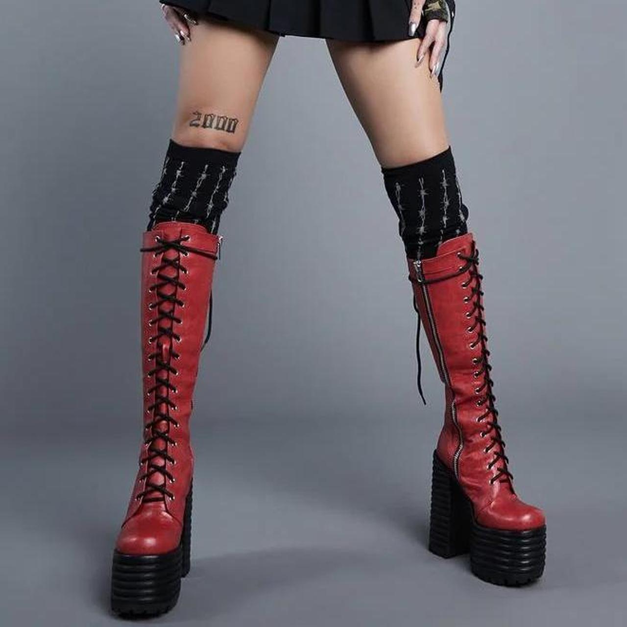 ️ Widow Dark Red High Boot ️ DeadStock* These... - Depop