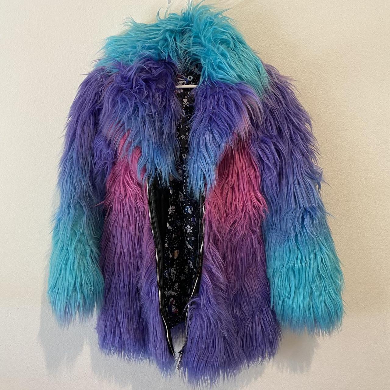 Dollskill Tokidoki faux fur coat. Worn once, I... - Depop