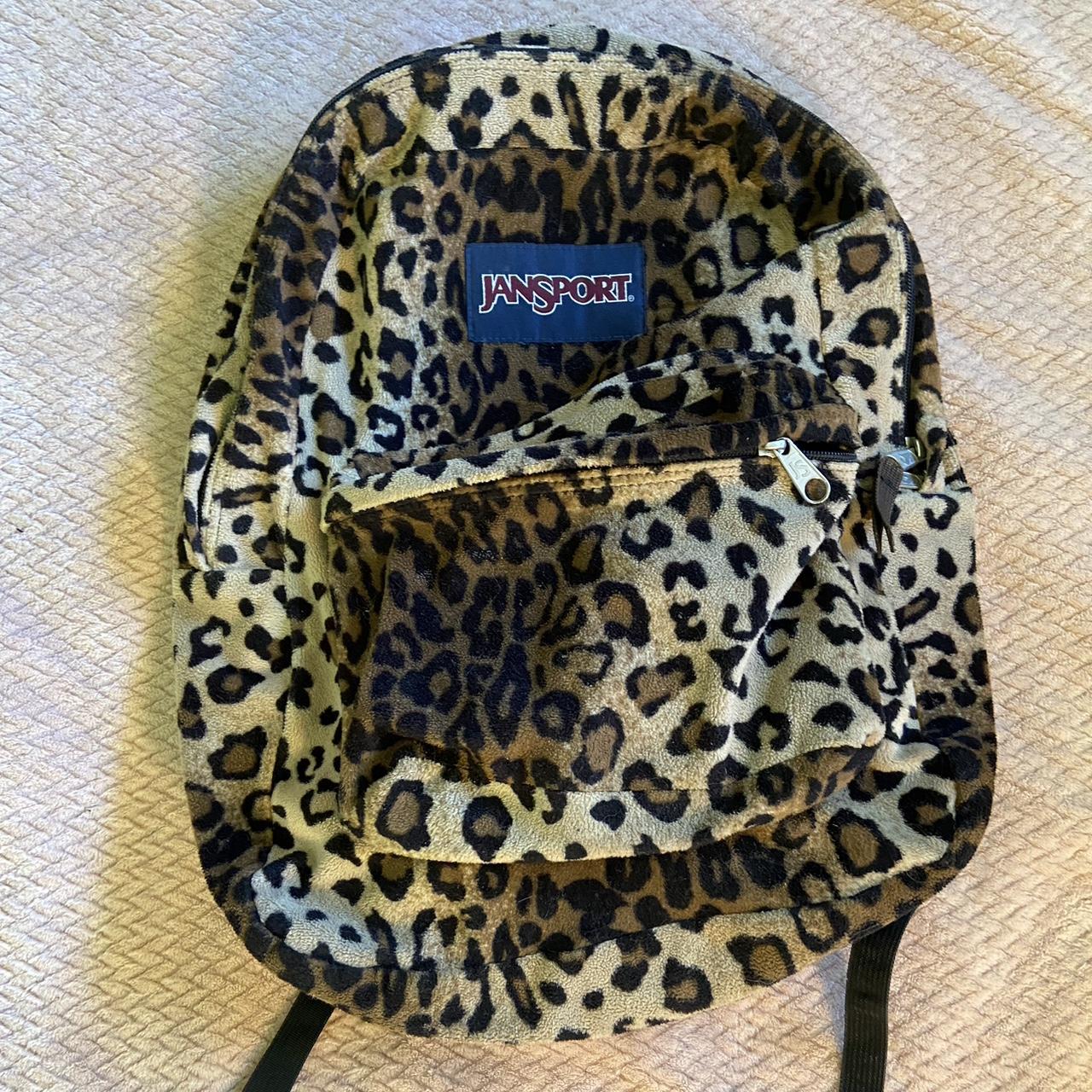 JANSPORT CHEETAH BACKPACK 🎒 honestly not ready to... - Depop