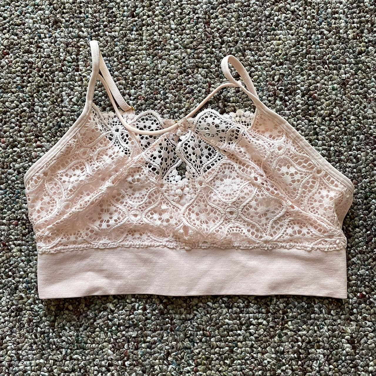 light pink stretchy lace bralette