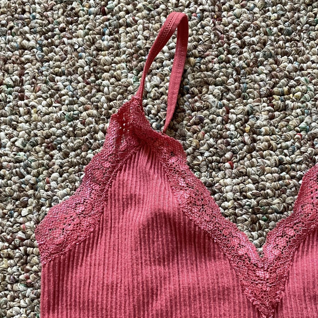 pink lace bralette tank