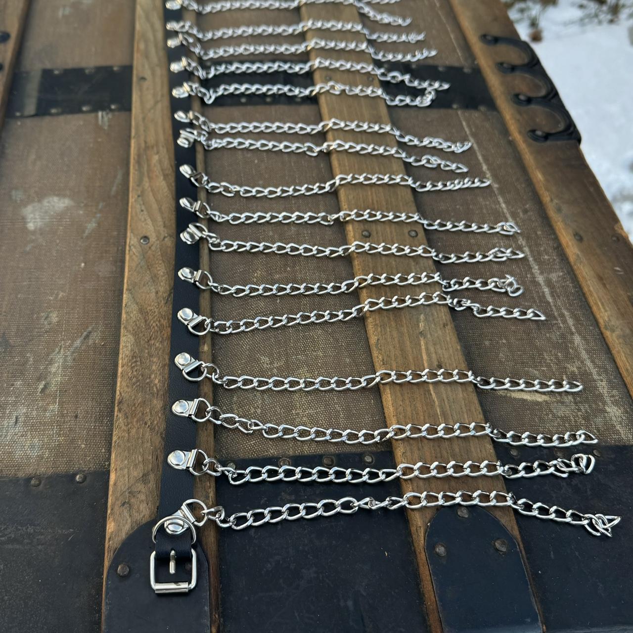 Leather chained belt ⛓️ #chained #belt #chains... - Depop