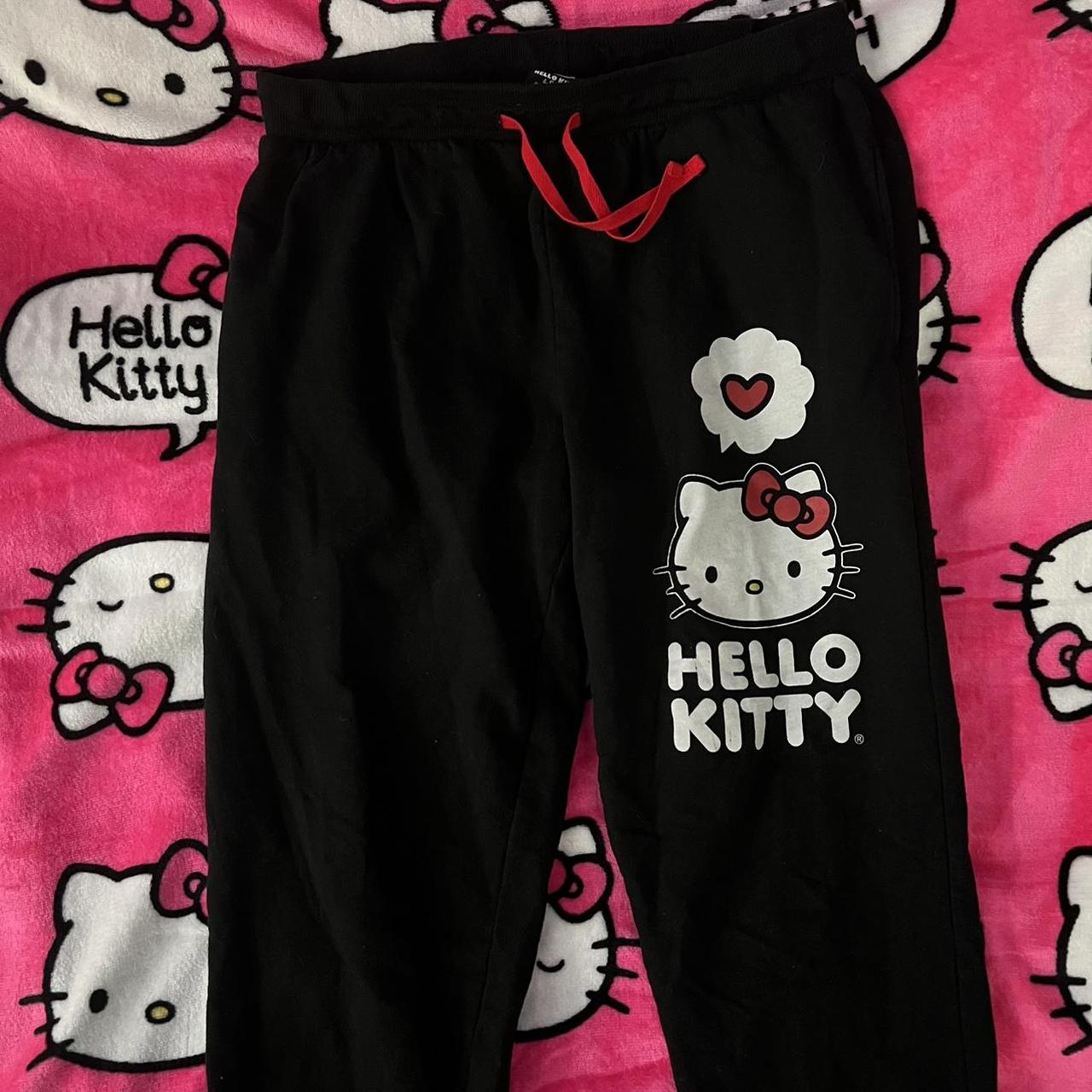 Hello Kitty Women's Black and Red Joggers-tracksuits | Depop