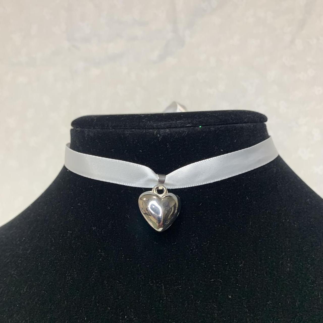 🤍🩰Super cute handmade coquette white ribbon choker... - Depop