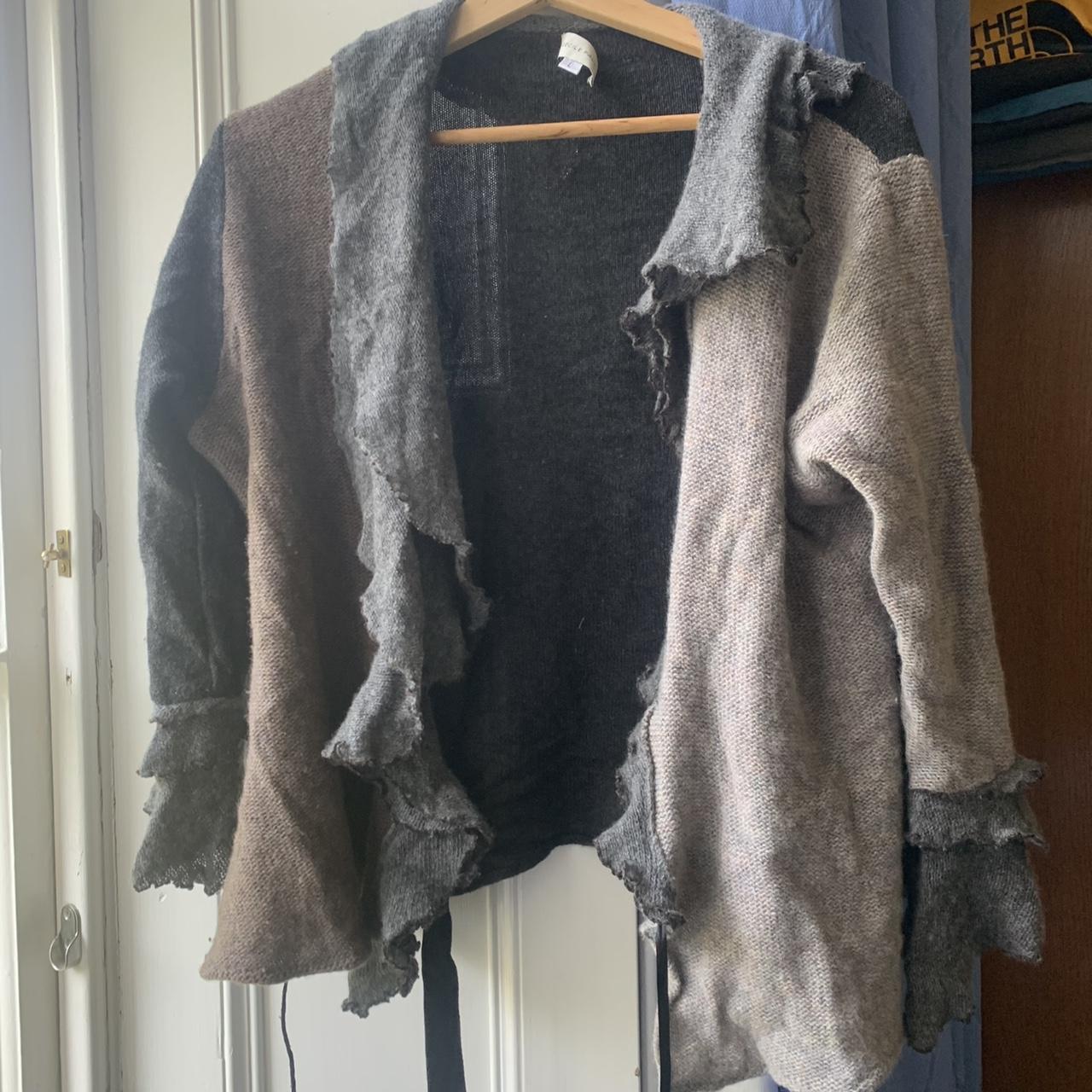 Unique wool cardigan with frills Made in the UK by... - Depop