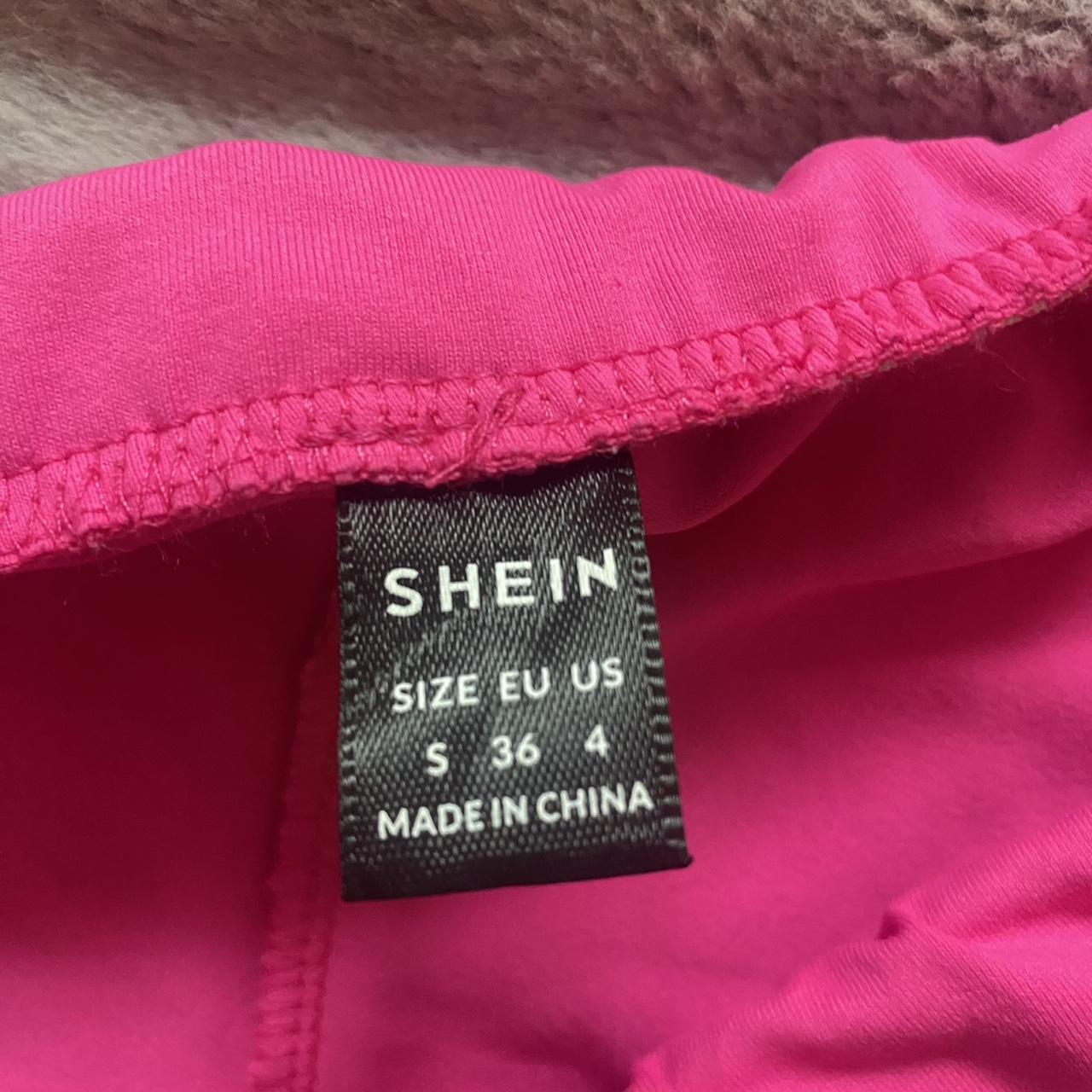 SHEIN pink two piece with open back top and mini... - Depop