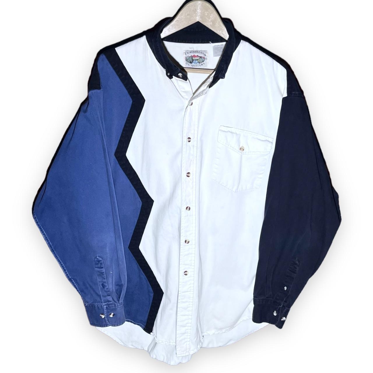 Vintage Colorblock Shirt 90s Colorblock Abstract... - Depop