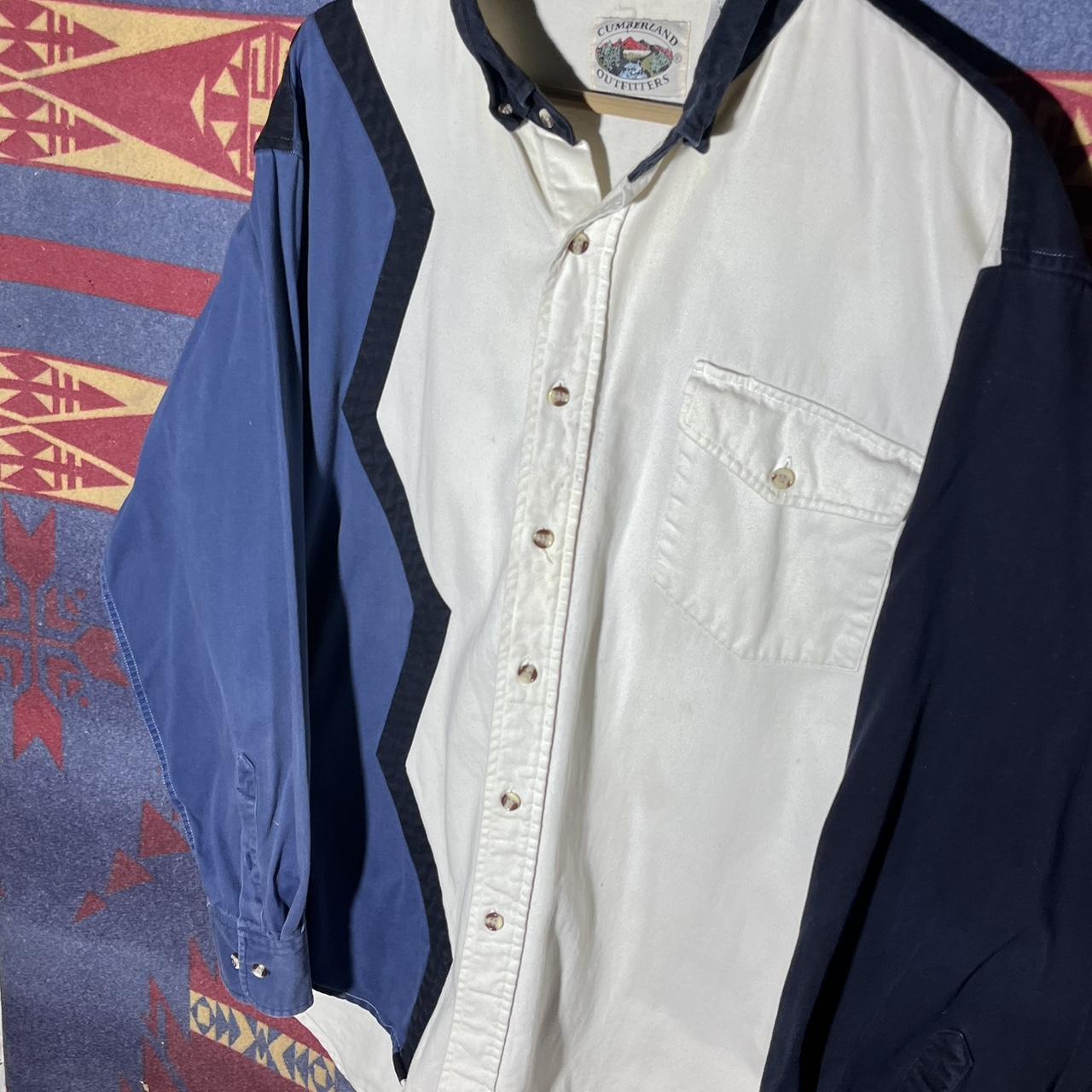 Vintage Colorblock Shirt 90s Colorblock Abstract... - Depop