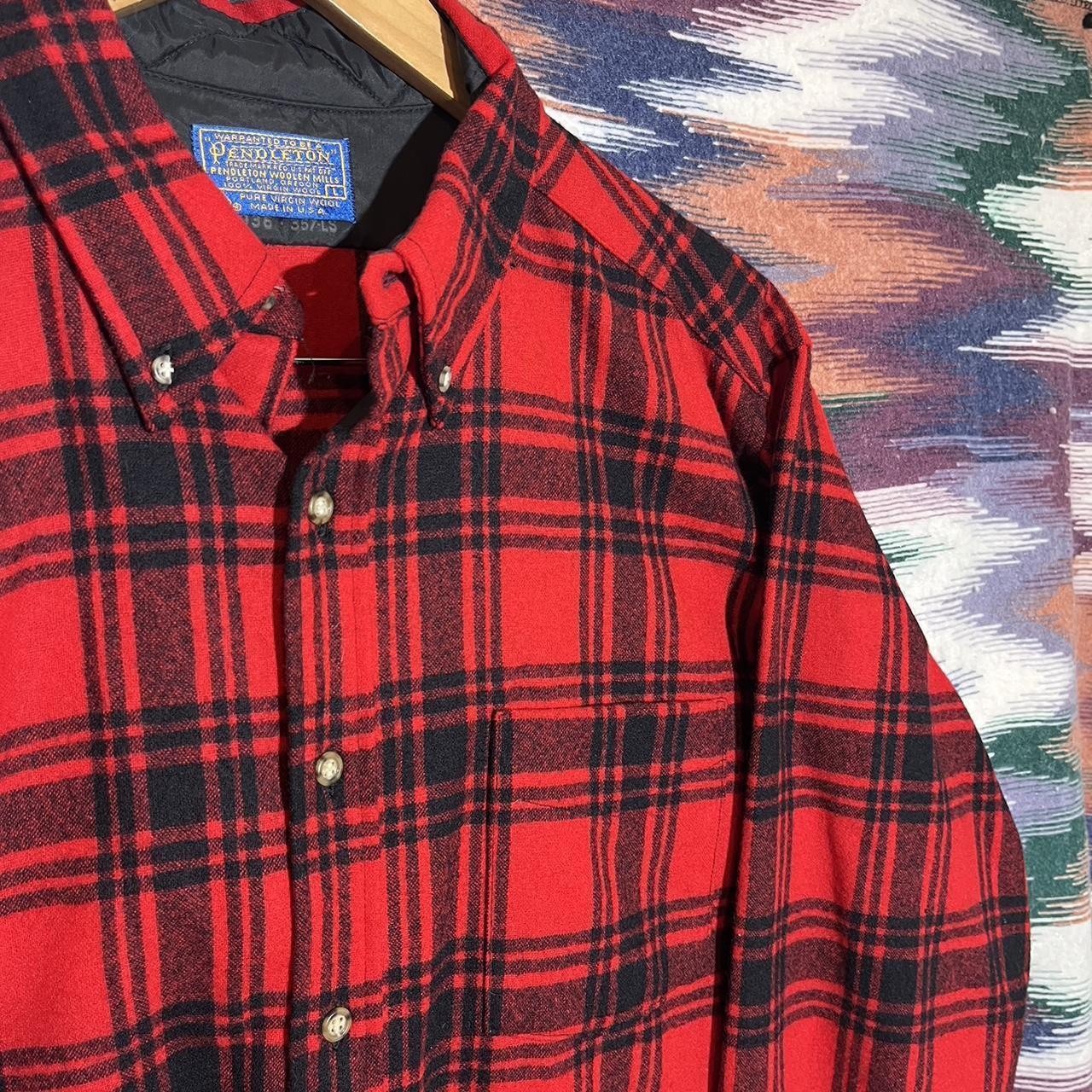 Vintage Pendleton Flannel 90s Plaid Red and Black... - Depop