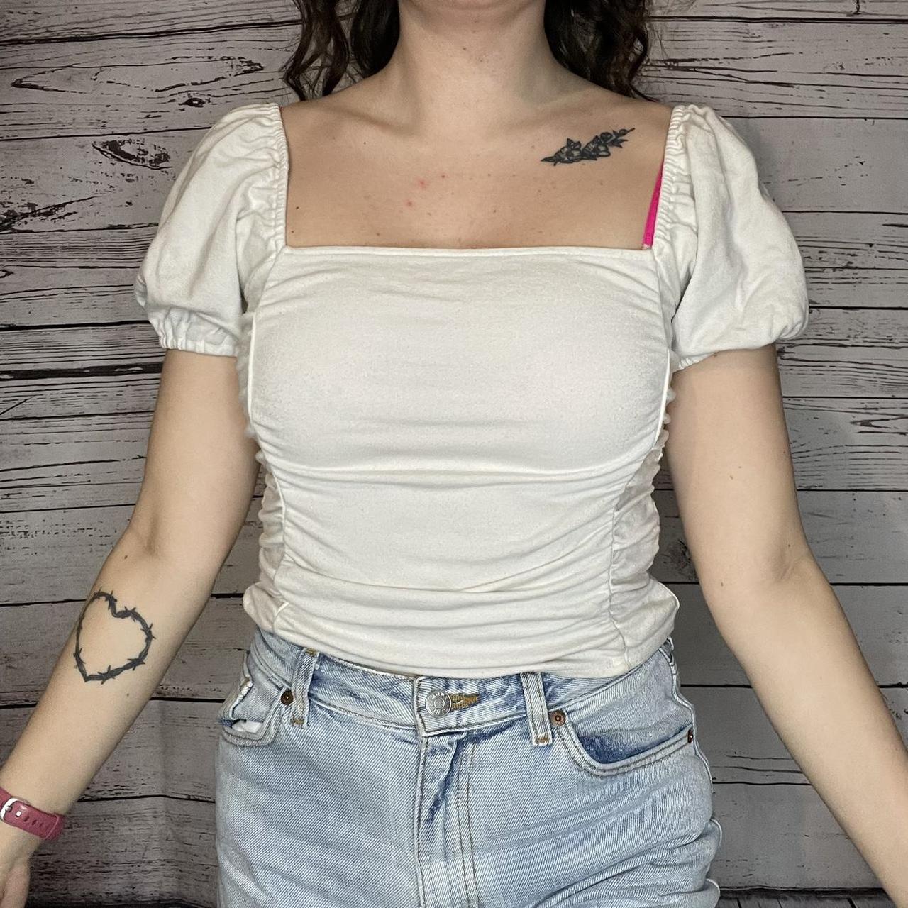 Cutest Forever 21 Milkmaid top UK size S Good... - Depop