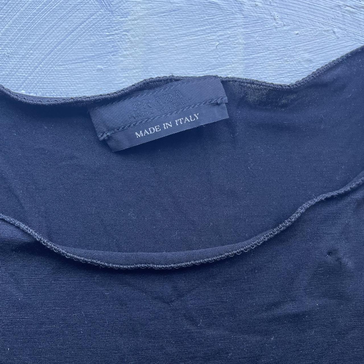 Beautiful Vintage Prada Black Long Sleeve Basic Tee Depop