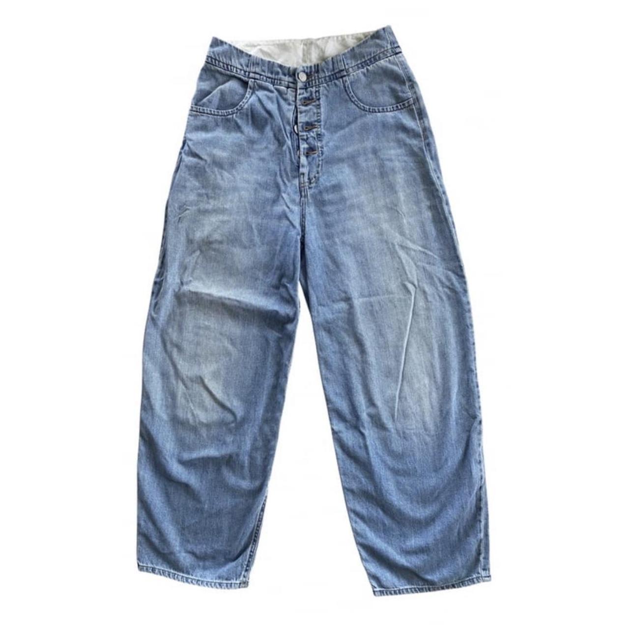 MM6 Maison Margiela Women's Blue and Navy Jeans | Depop