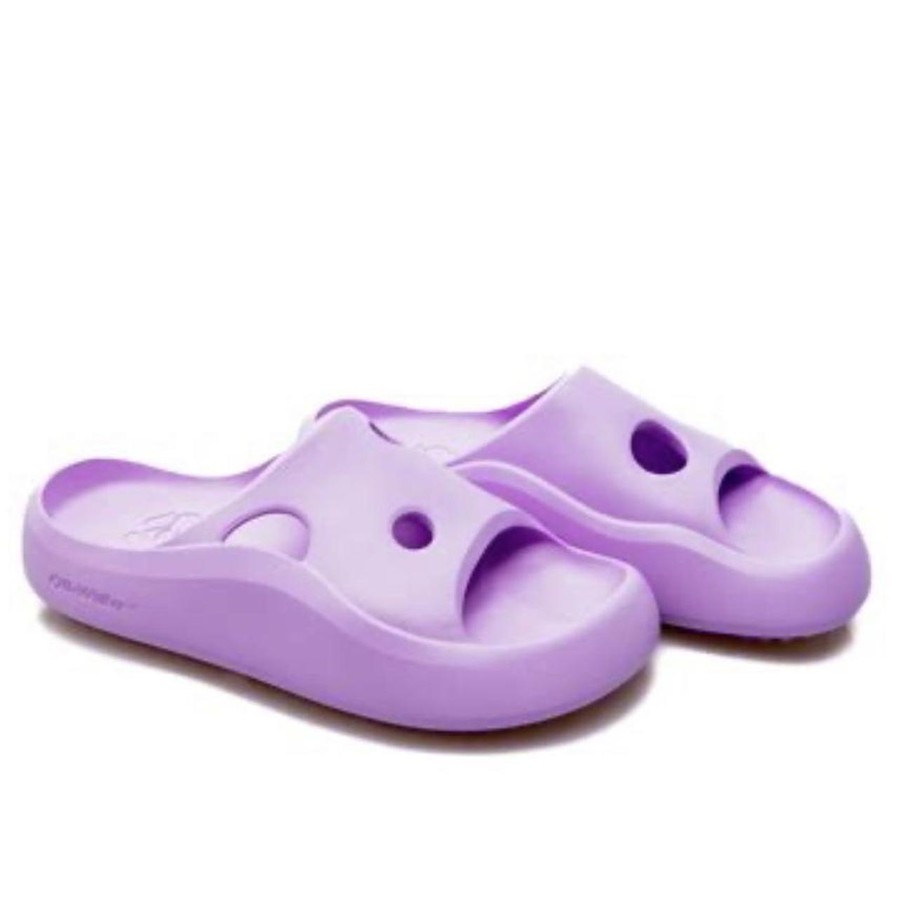Off-White Women's Purple Slides | Depop