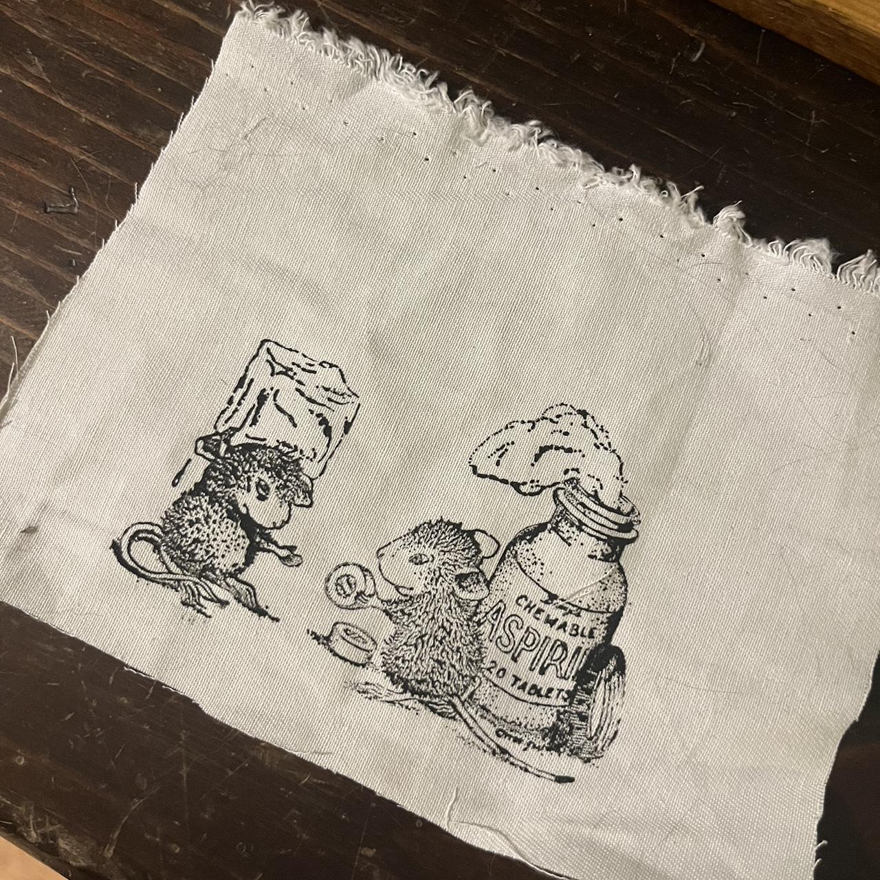 handmade sick mouse patch can be in black or white... | Depop