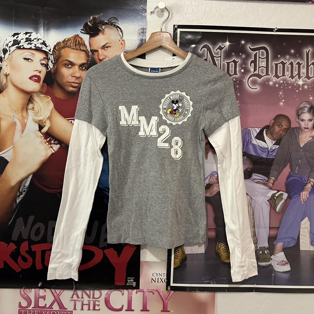 deadstock early 2000s y2k mickey mouse gray white... - Depop