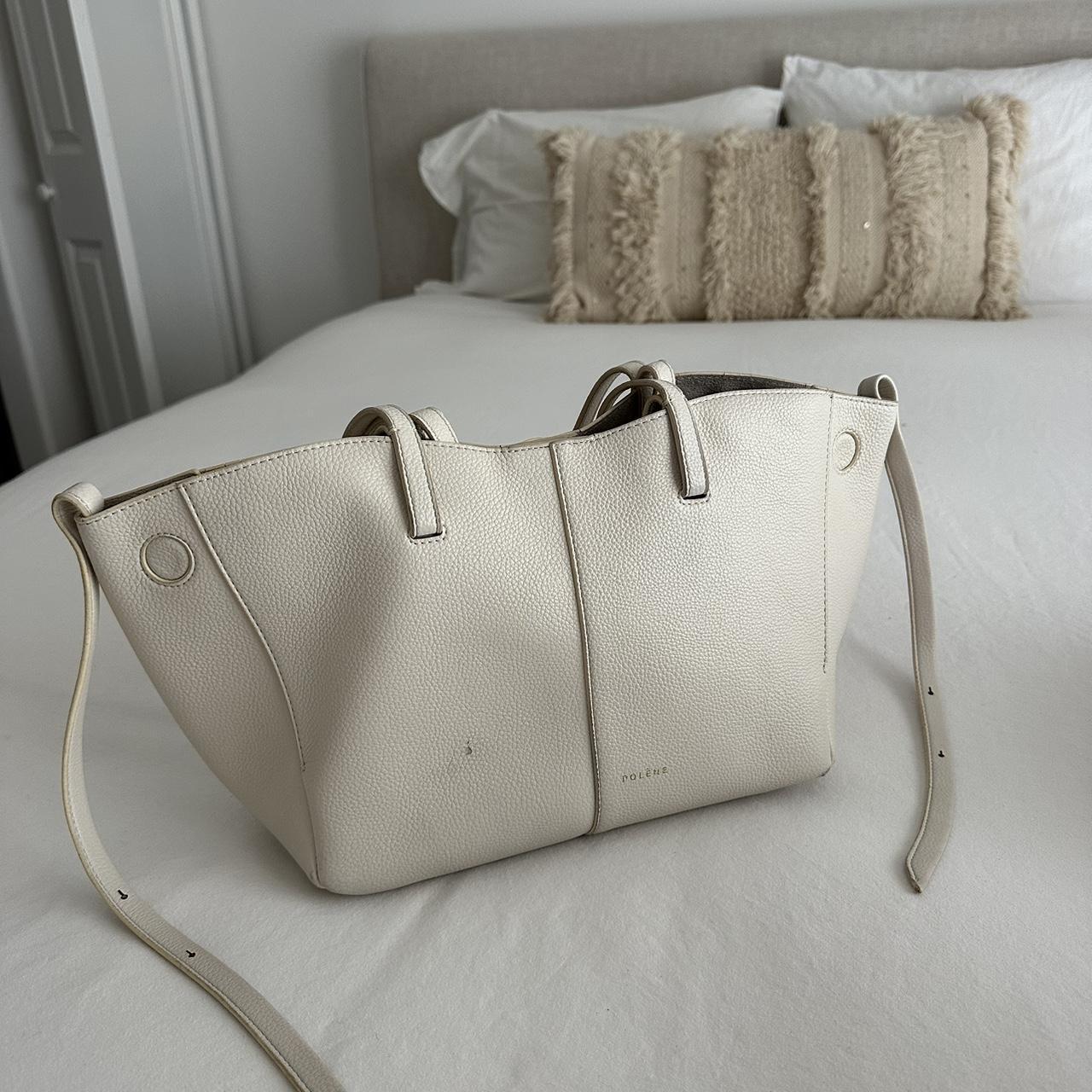 Polene leather tote! Worn and loved with some minor... - Depop
