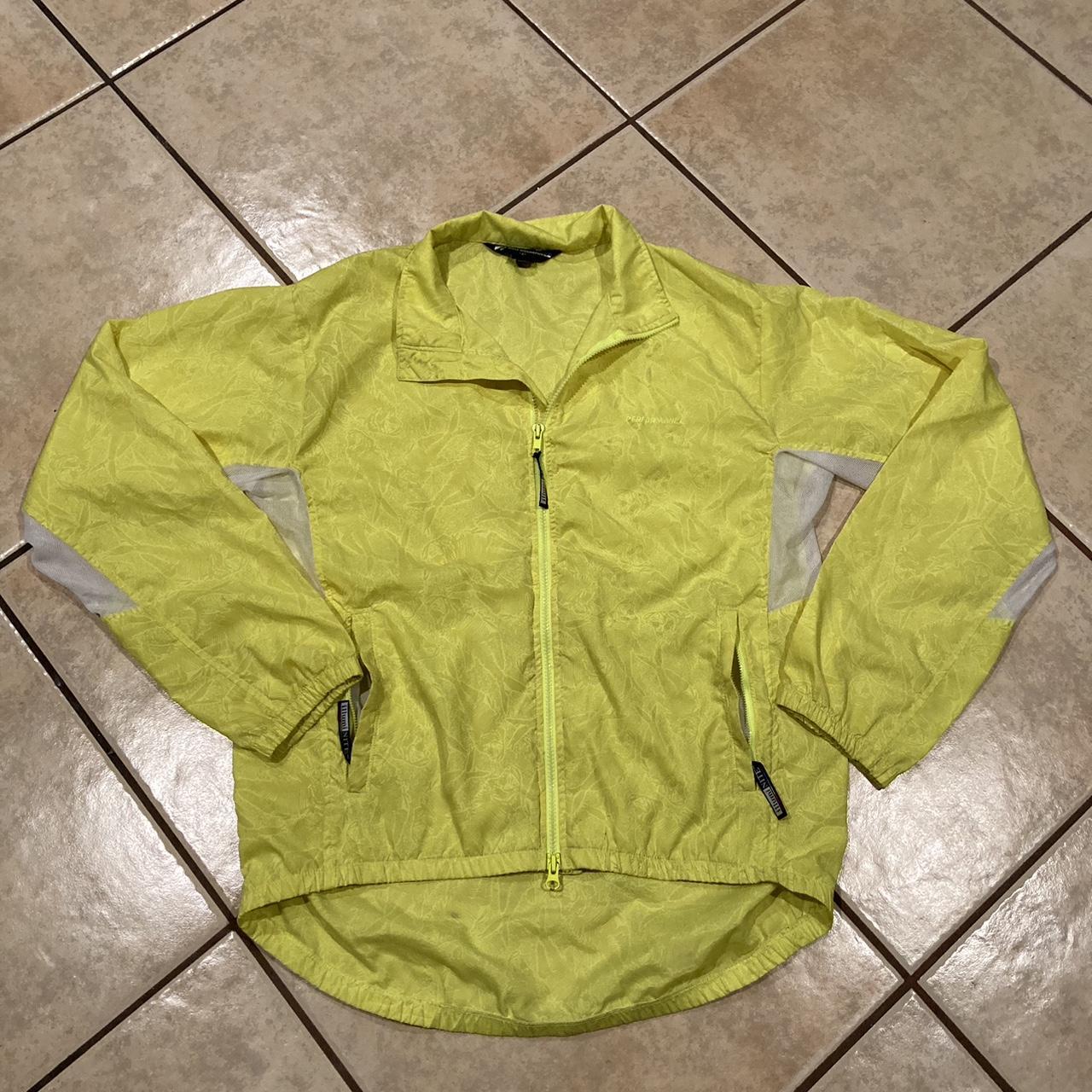 Vintage 90's Performance Fluorescent Yellow... - Depop