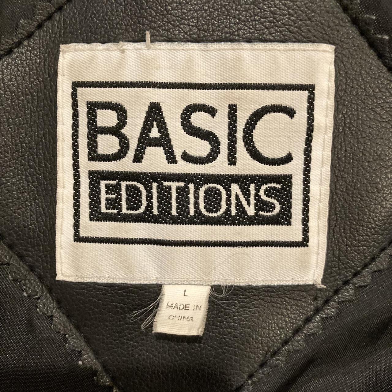Basic editions faux leather jacket size Large ... - Depop