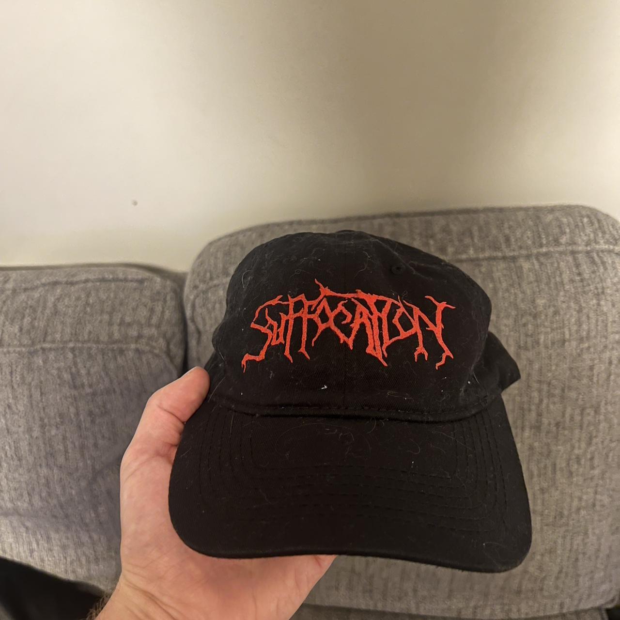 Suffocation hat strapback. Death metal New York... - Depop